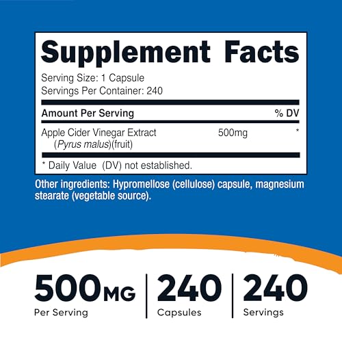 500 mg apple cider vinegar supplement