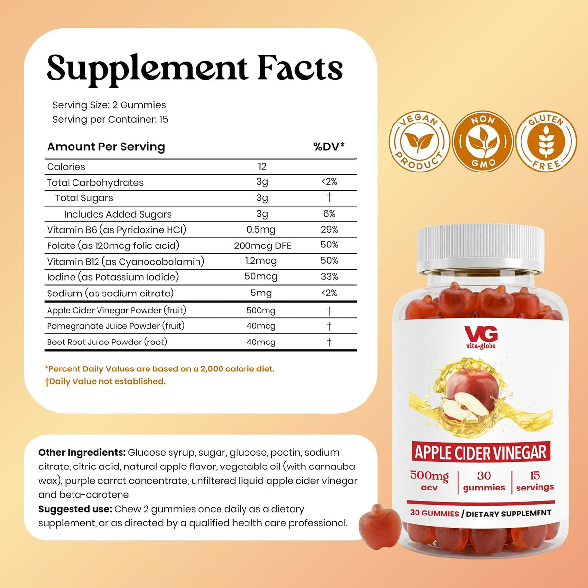 500 mg apple cider vinegar supplement