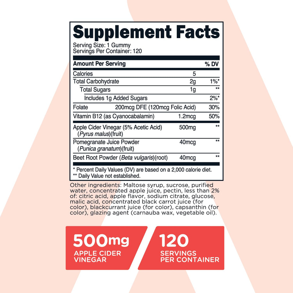 500 mg apple cider vinegar supplement