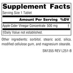 500 mg apple cider vinegar supplement