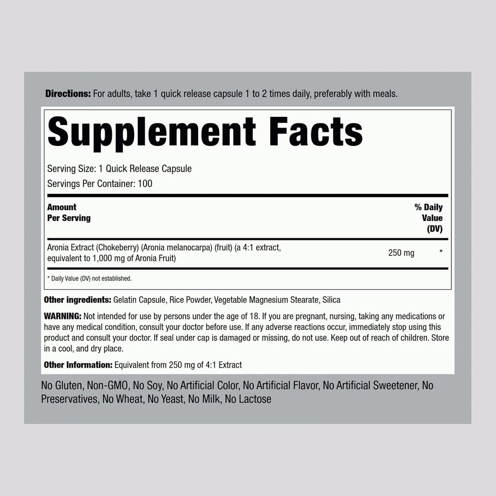500 mg Aronia Berry supplements