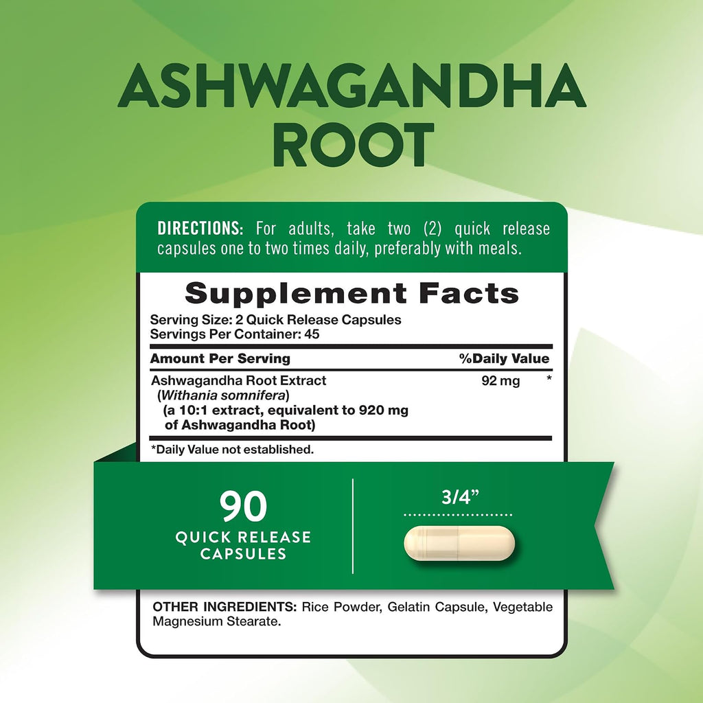 500 mg Ashwagandha capsules for stress relief