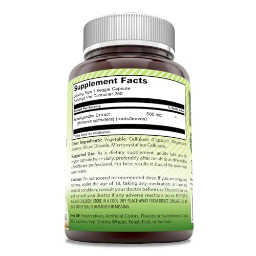 500 mg Ashwagandha veggie capsules