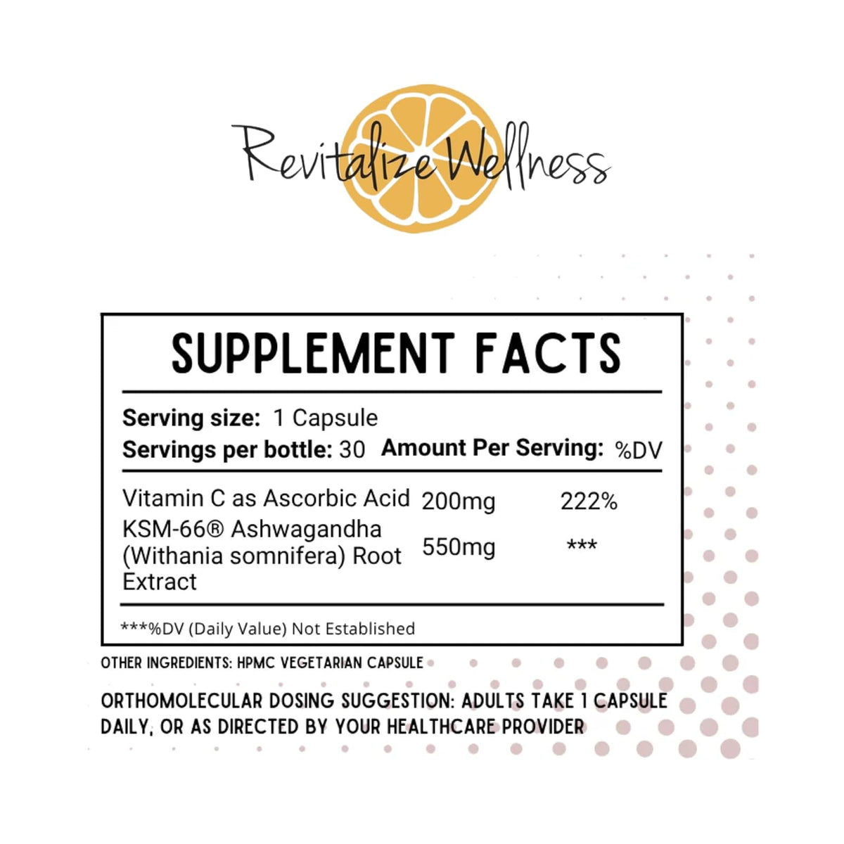 500 mg Ashwagandha with Vitamin C