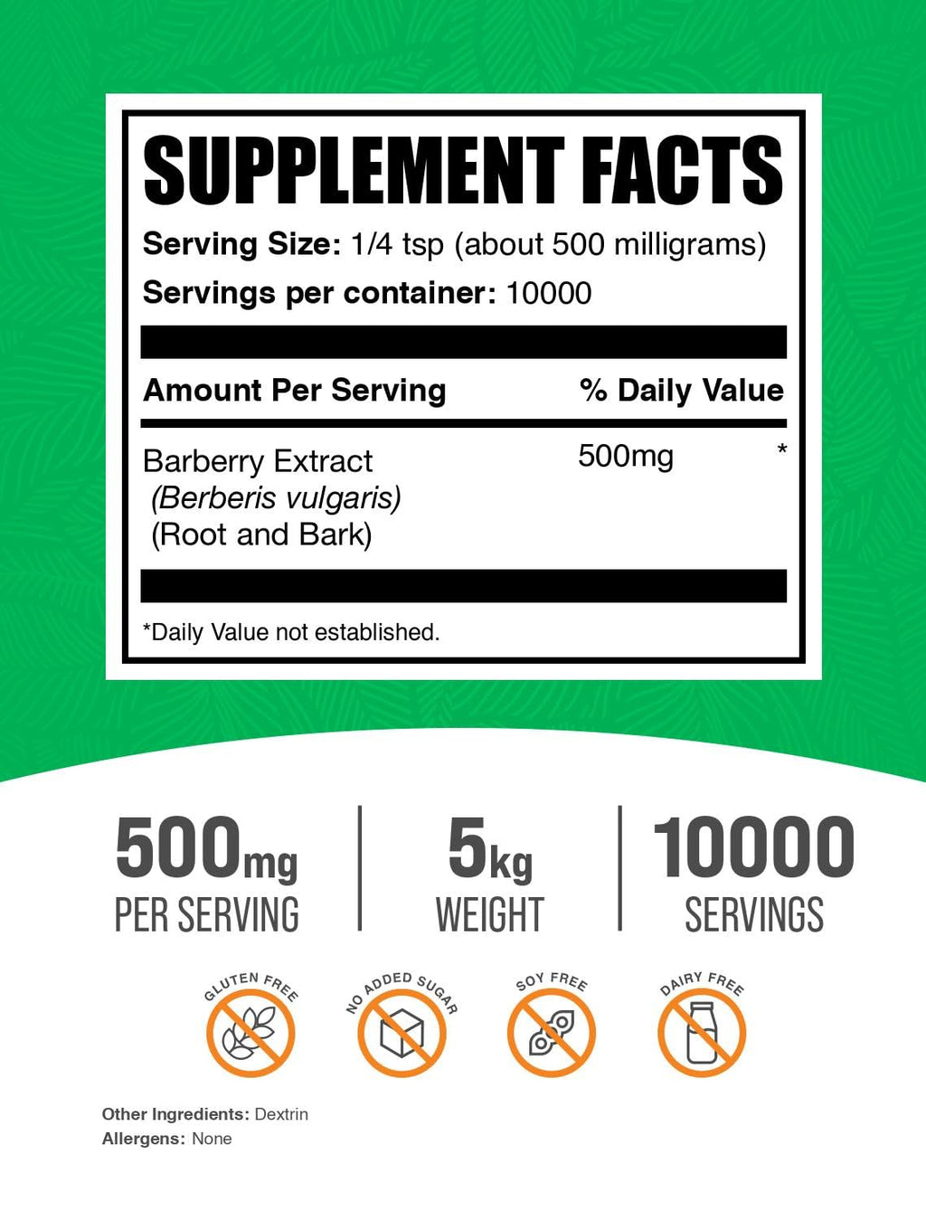 500 mg Barberry Extract for health