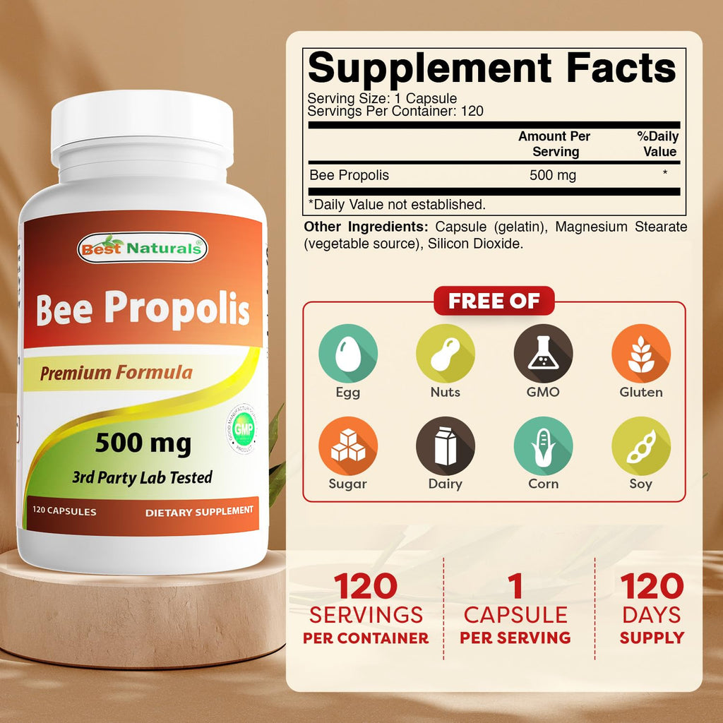 500 mg bee propolis for immune support
