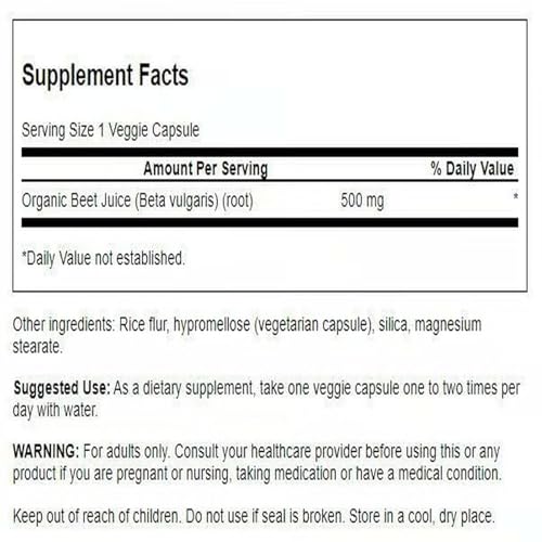 500 mg beet juice supplement