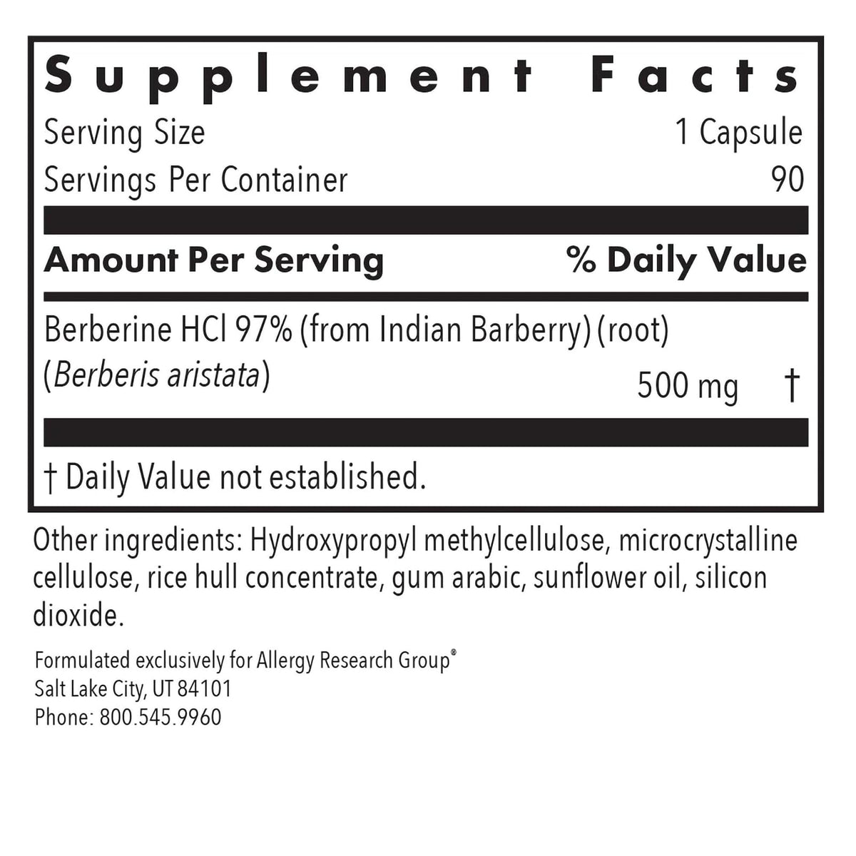 500 mg Berberine capsules for wellness