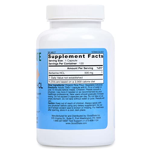 500 mg Berberine HCL for healthy metabolism