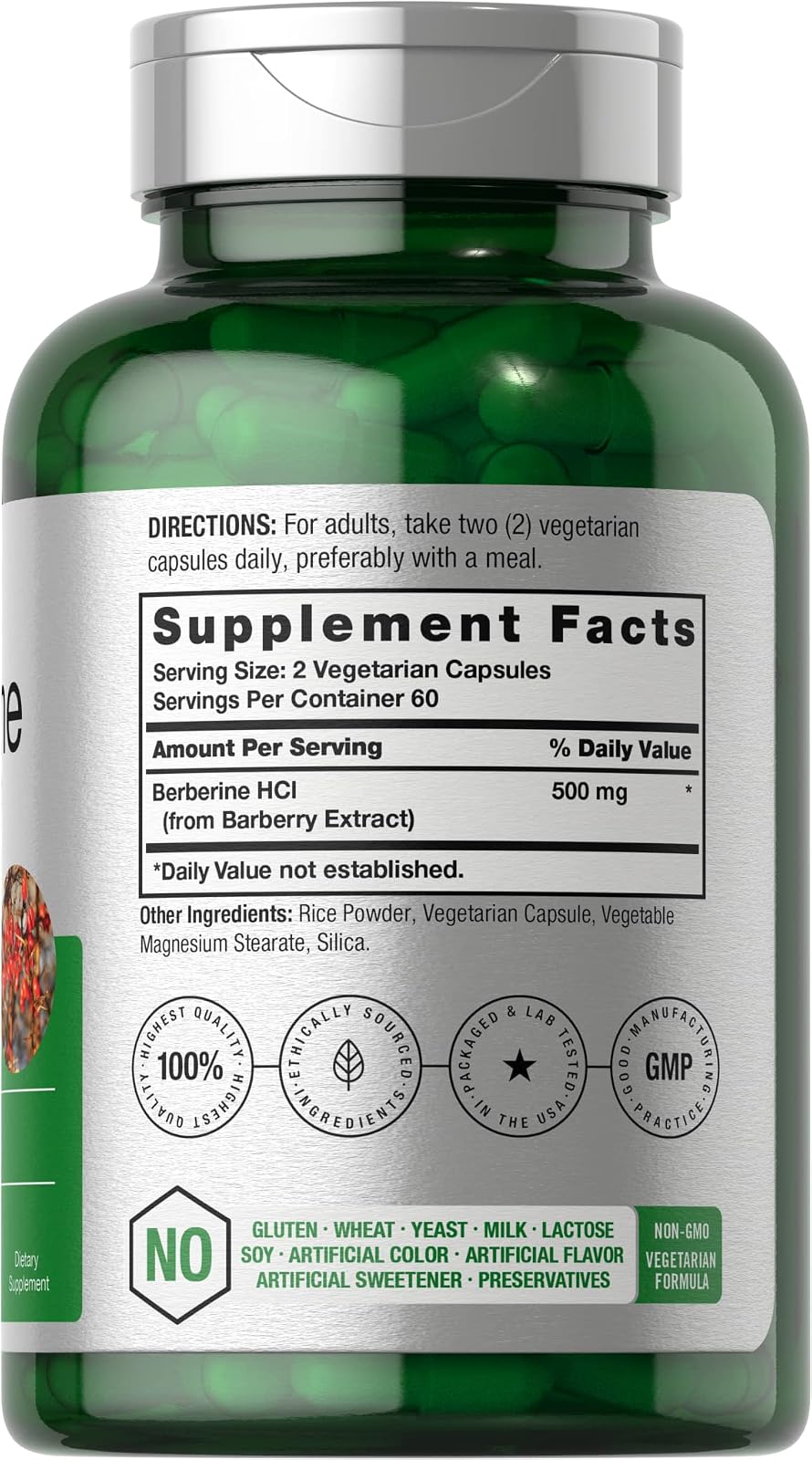 500 mg berberine HCL supplement