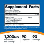 500 mg Bilberry extract for antioxidants