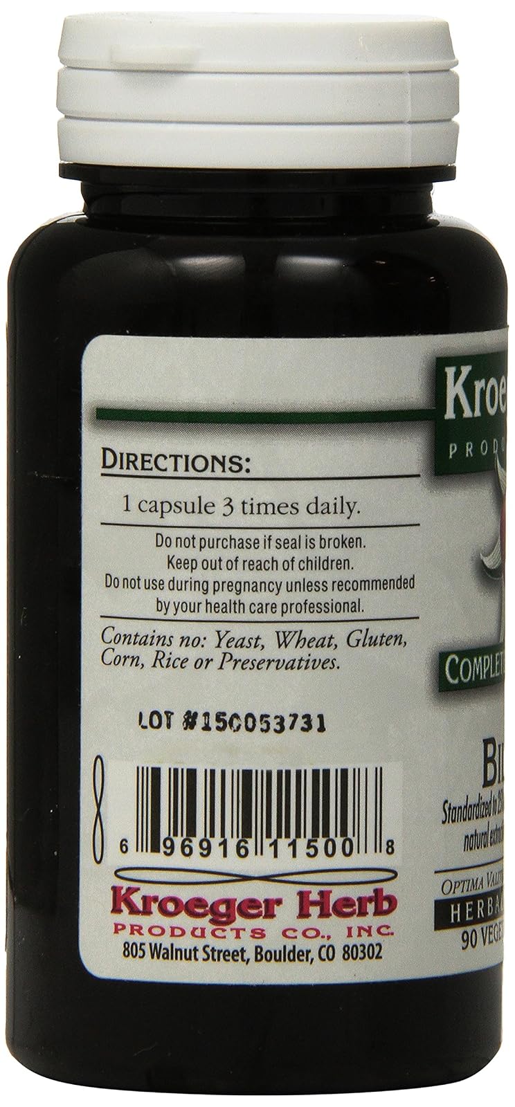 500 mg Bilberry supplement for vision