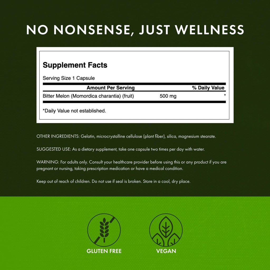 500 mg Bitter Melon capsules for vitality