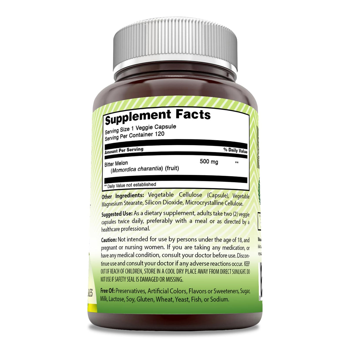 500 mg Bitter Melon veggie capsules for health