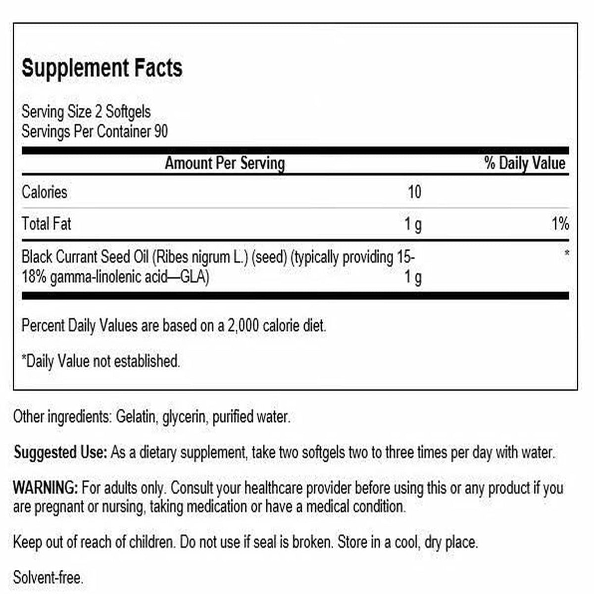500 mg black currant oil softgels