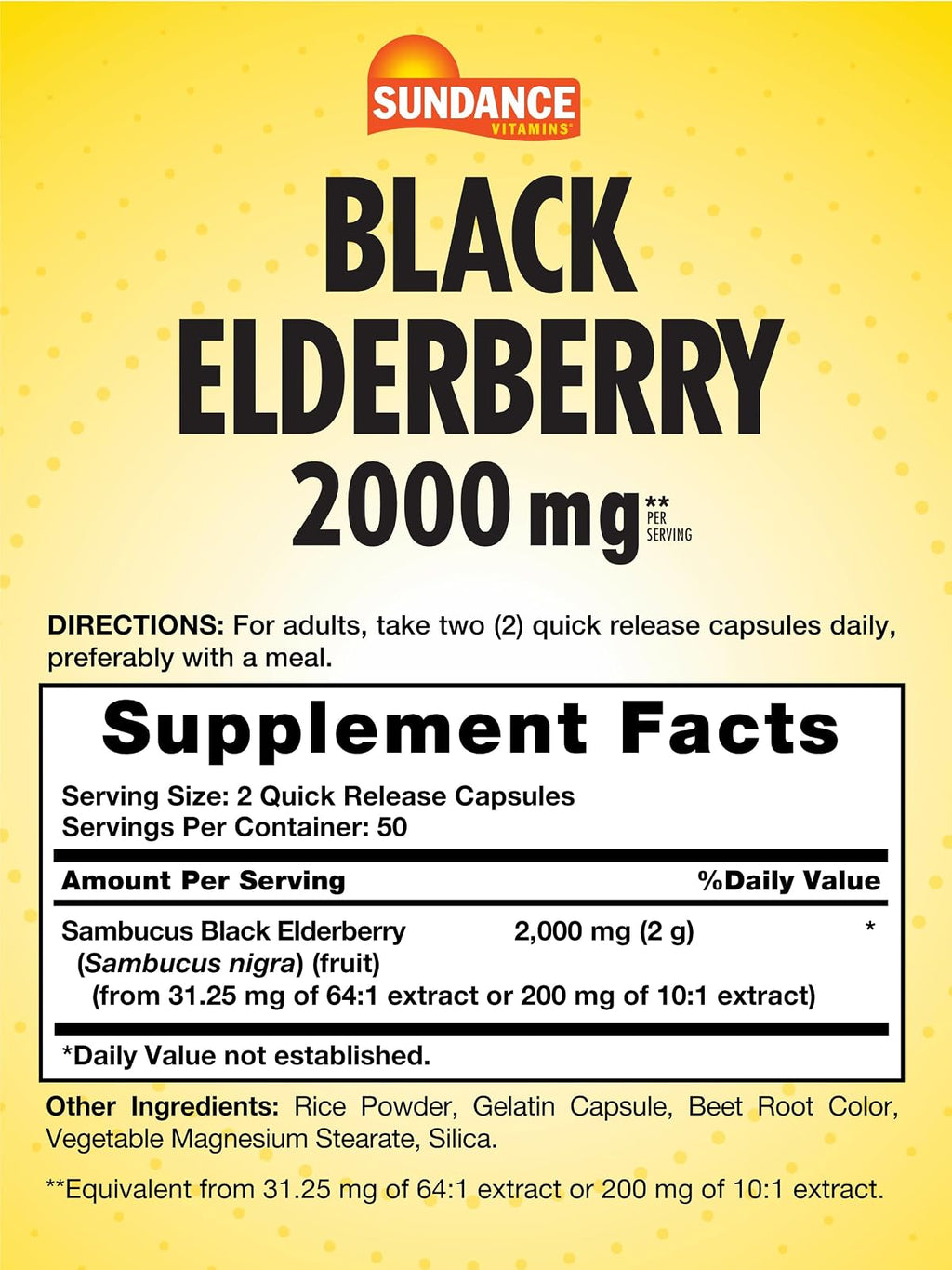 500 mg Black Elderberry capsules