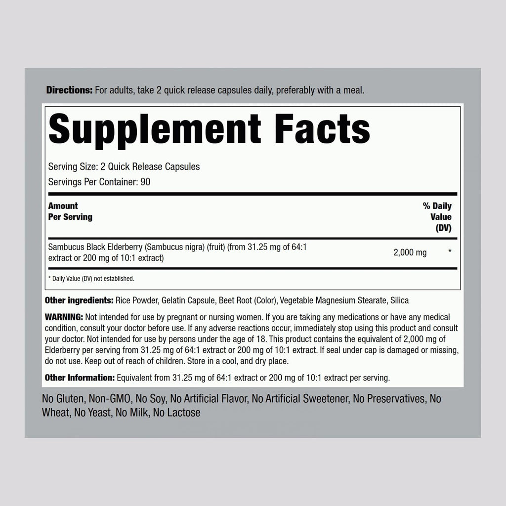 500 mg black elderberry for wellness