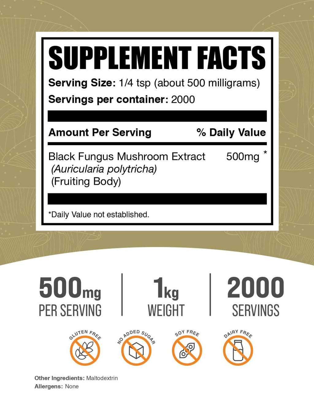 500 mg black fungus extract benefits