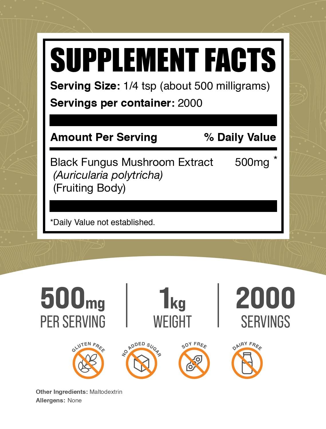 500 mg black fungus extract benefits