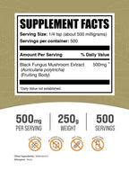 500 mg black fungus mushroom supplement