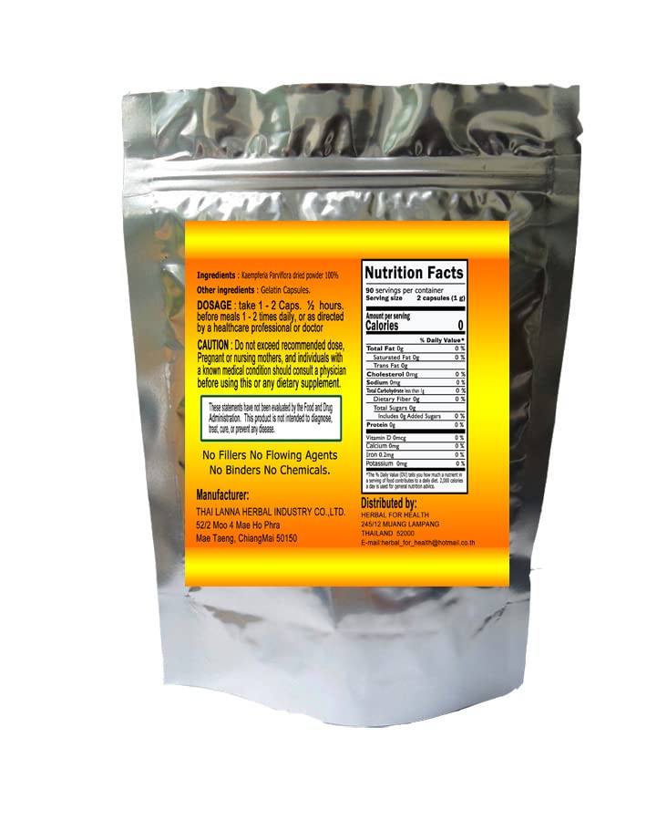 500 mg black ginger capsules for wellness