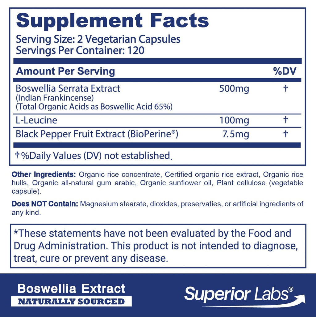 500 mg Boswellia for joint support