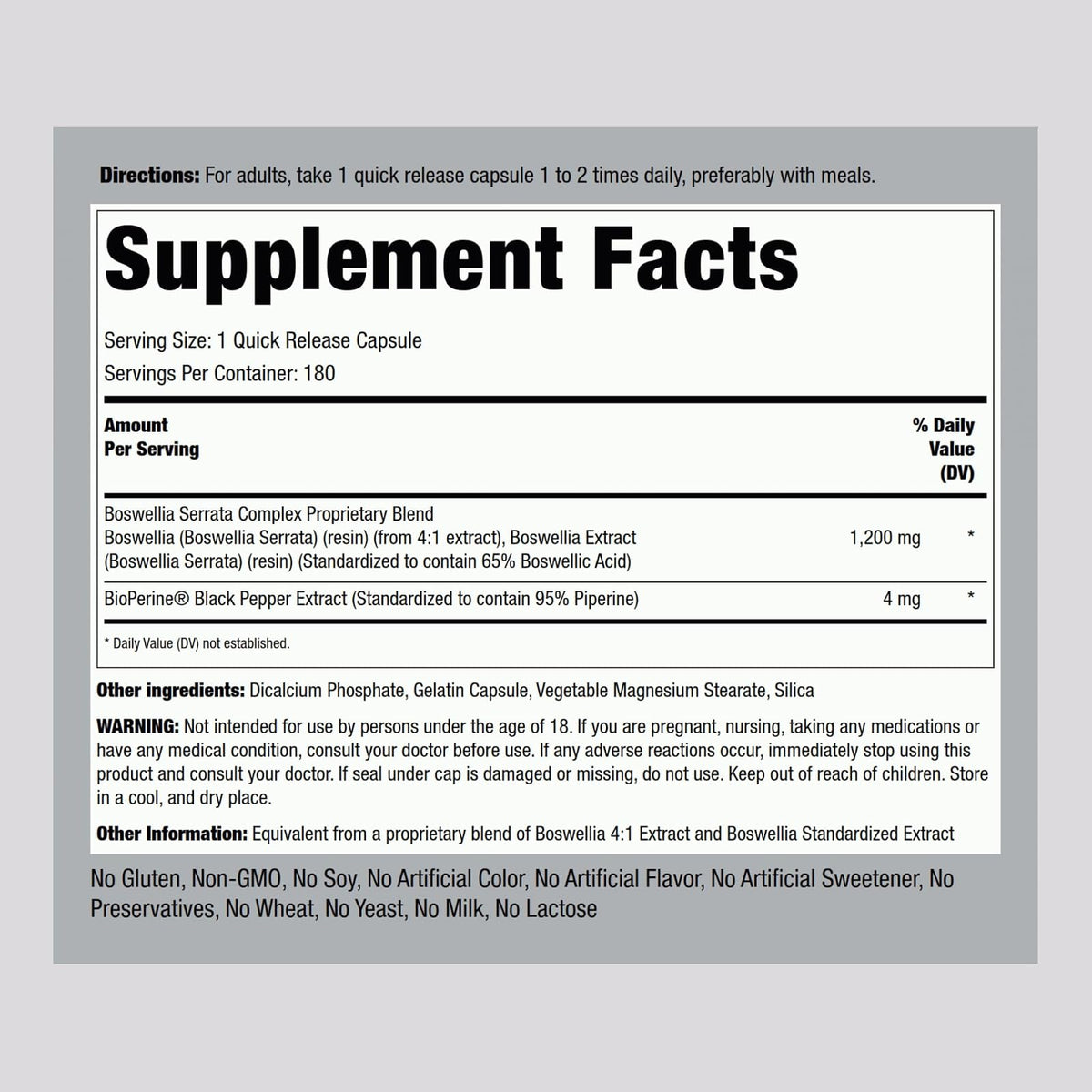 500 mg Boswellia for joint support
