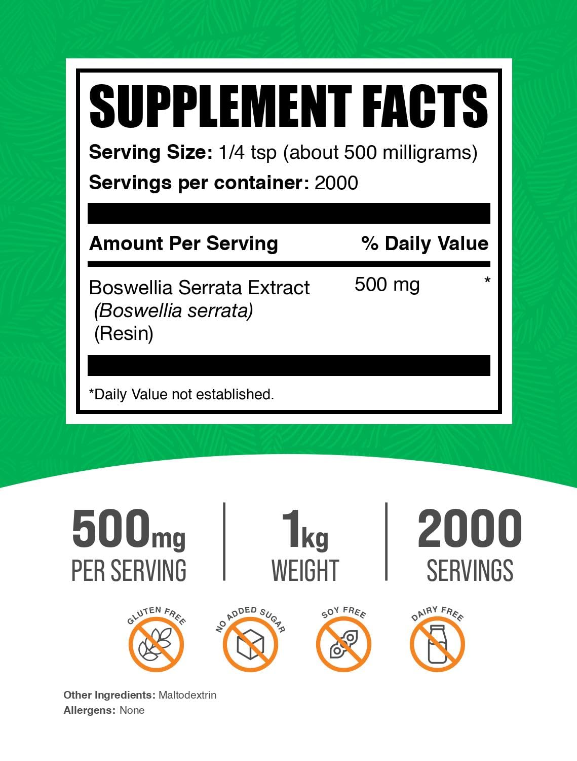 500 mg Boswellia powder for inflammation relief