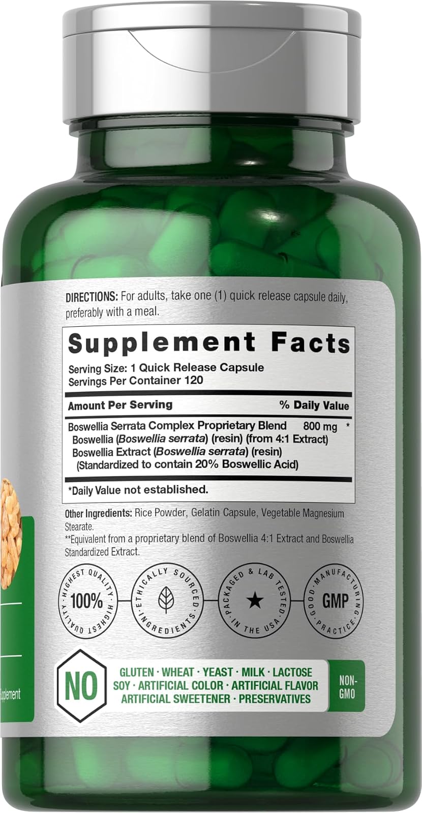 500 mg Boswellia Serrata extract