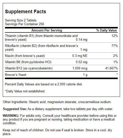 500 mg brewer's yeast supplement