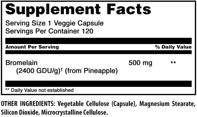 500 mg Bromelain veggie capsules