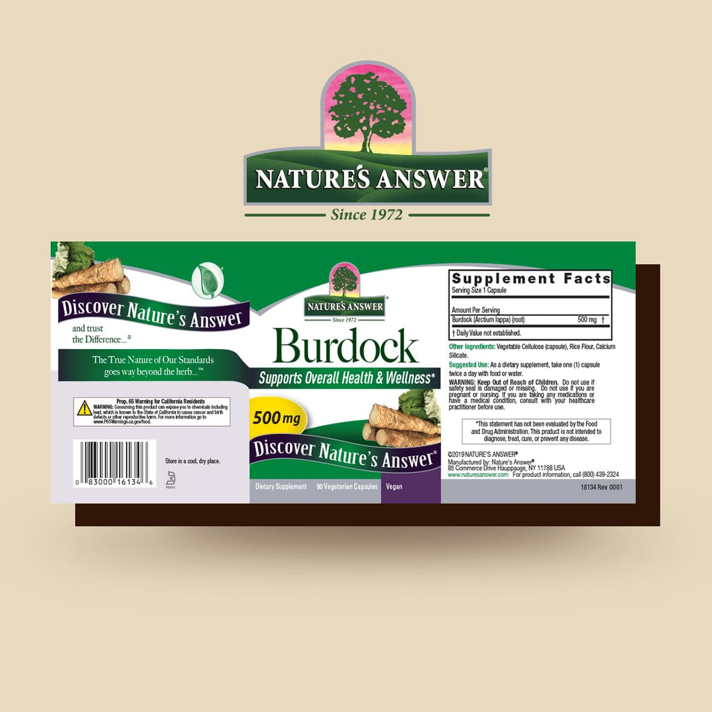 500 mg Burdock Root supplement