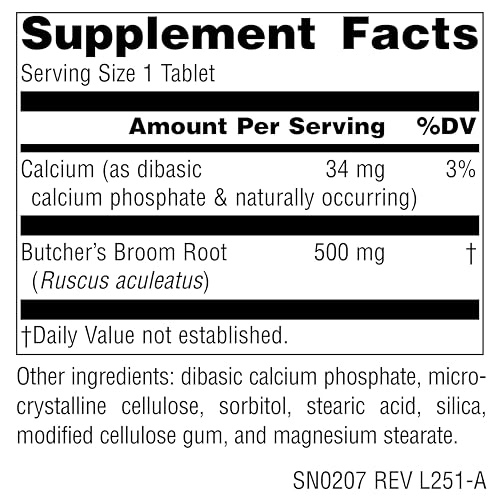 500 mg Butcher's Broom tablets for health