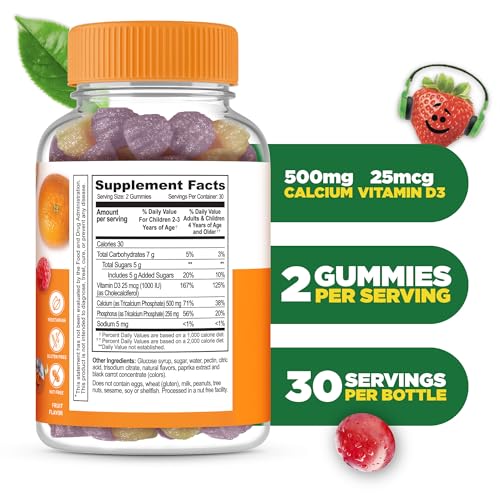 500 mg calcium citrate gummies for children