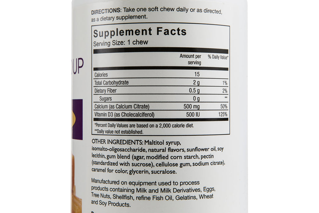 500 mg calcium citrate per chew