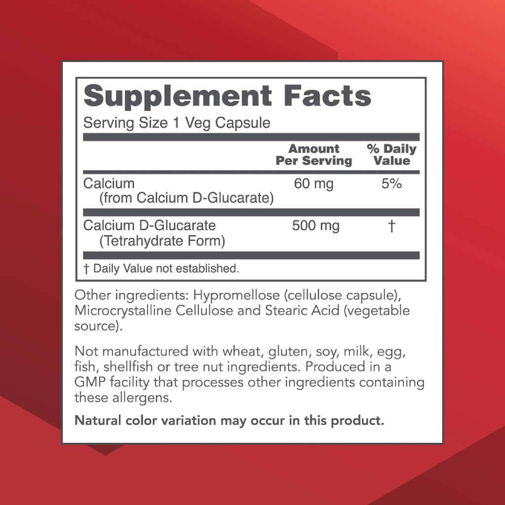 500 mg Calcium D-Glucarate veg caps