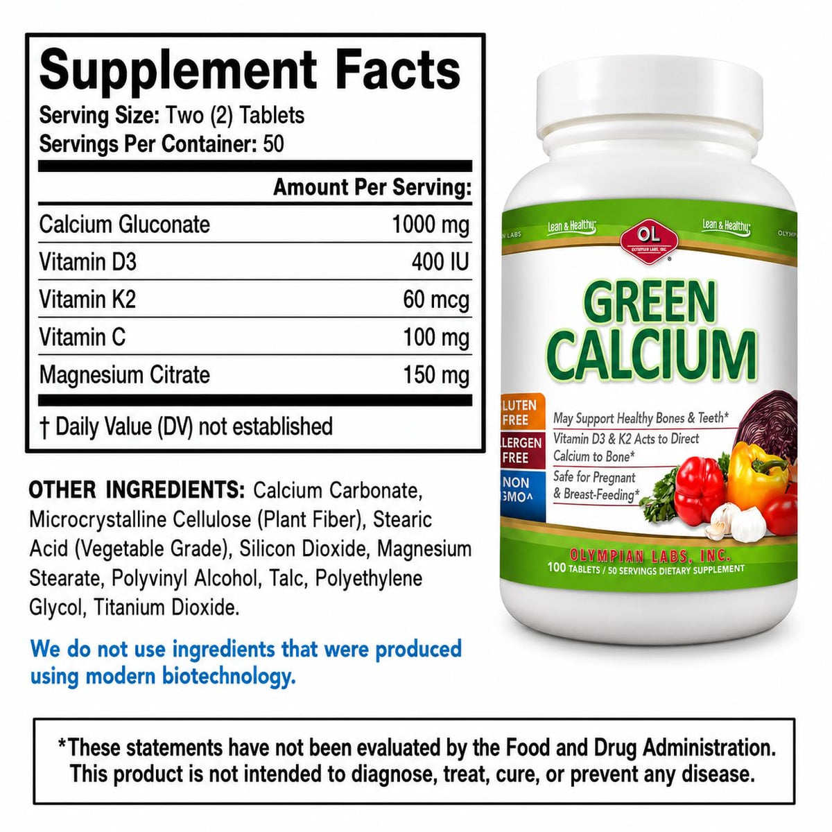 500 mg Calcium for strong bones