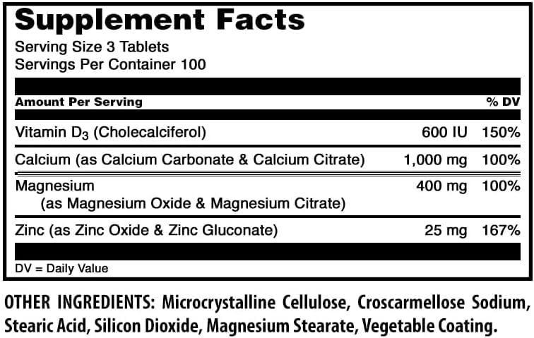 500 mg calcium magnesium zinc formula
