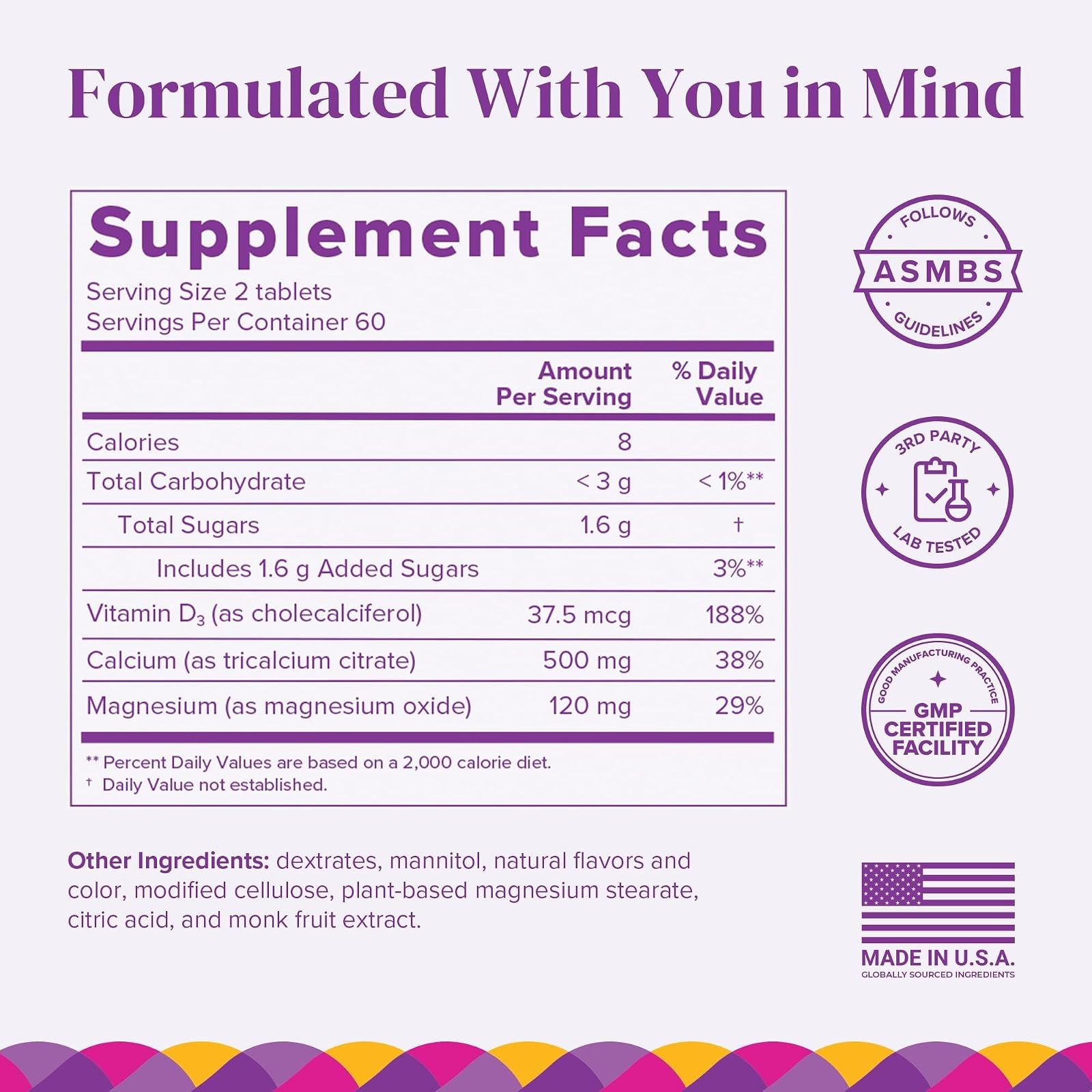 500 mg calcium supplement for bones