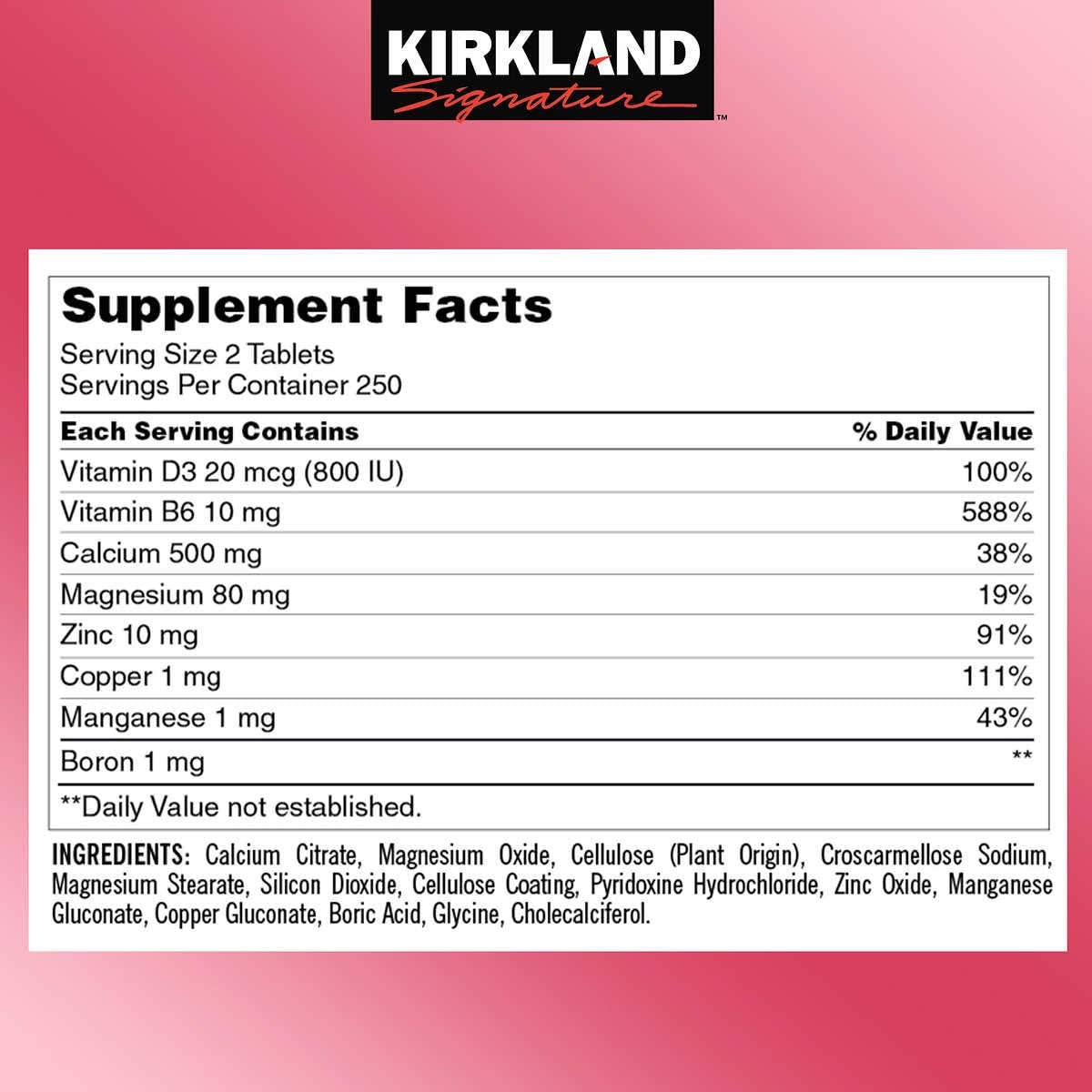 500 mg calcium supplement for bones