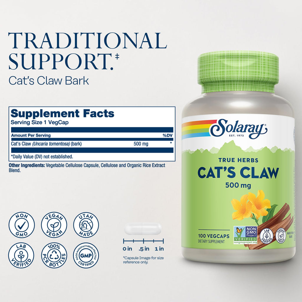 500 mg Cat's Claw capsules for wellness