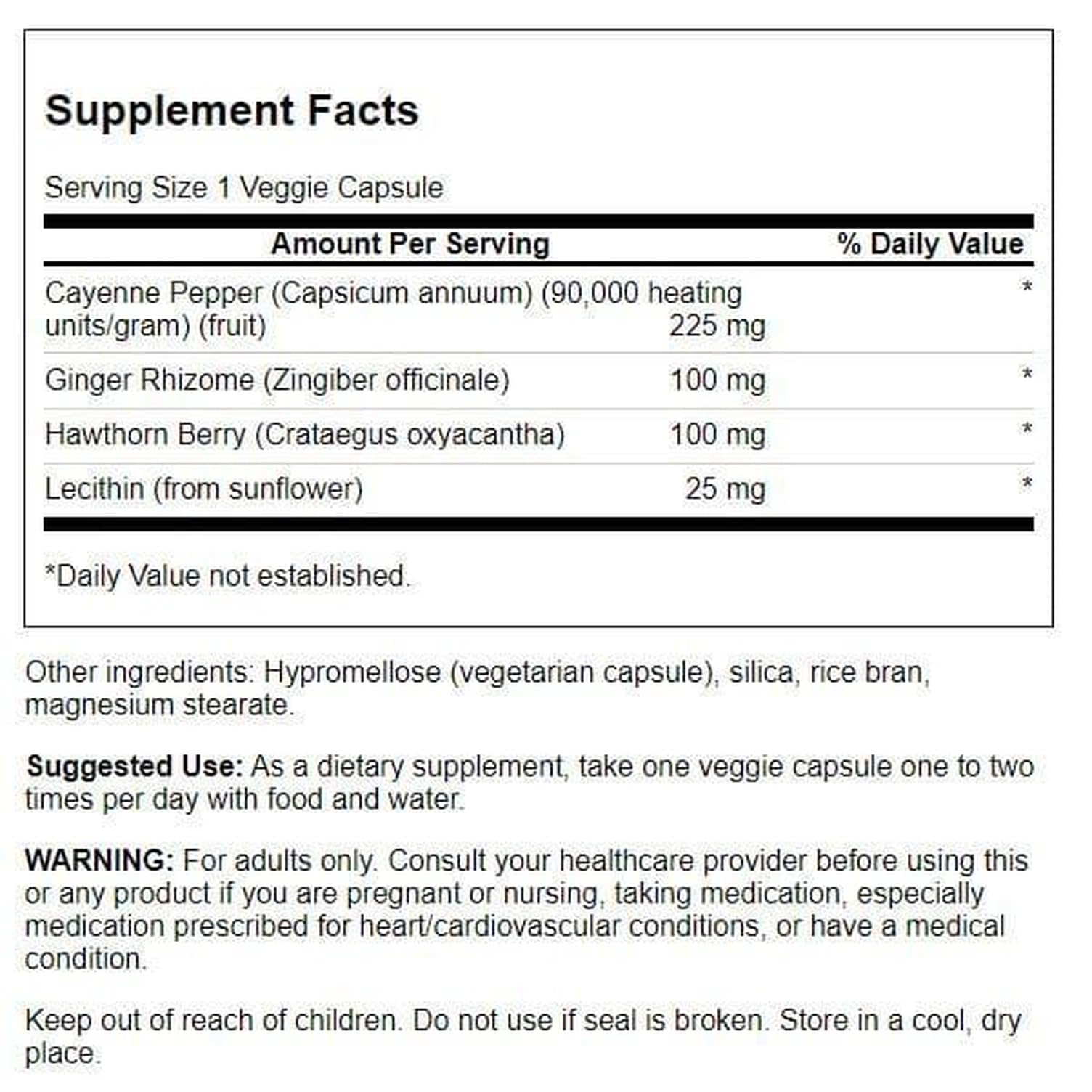 500 mg cayenne pepper supplement