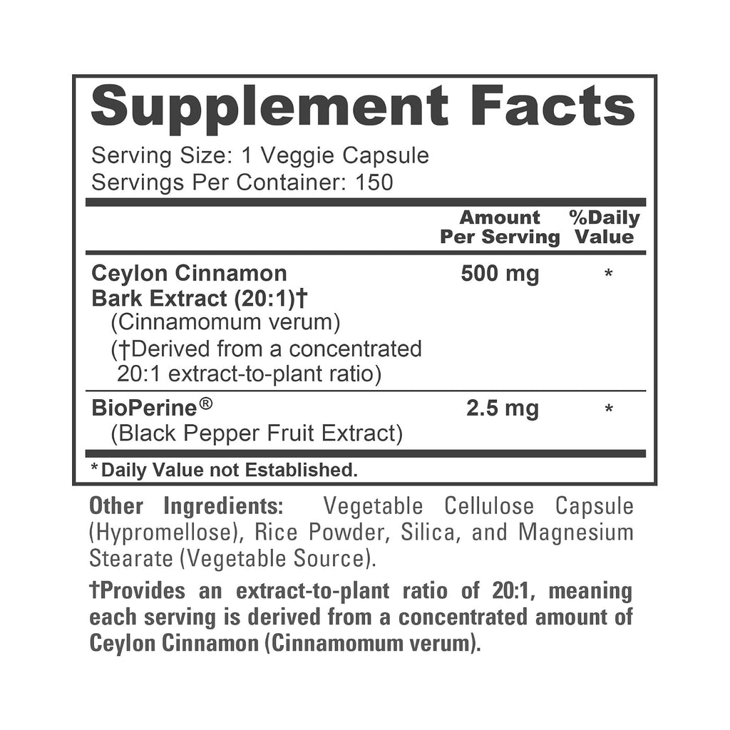 500 mg Ceylon cinnamon benefits