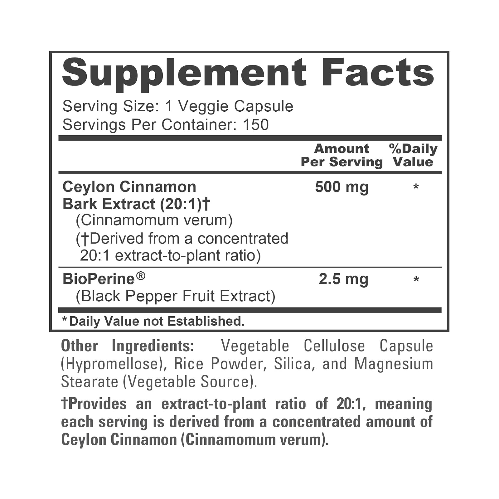 500 mg Ceylon cinnamon benefits