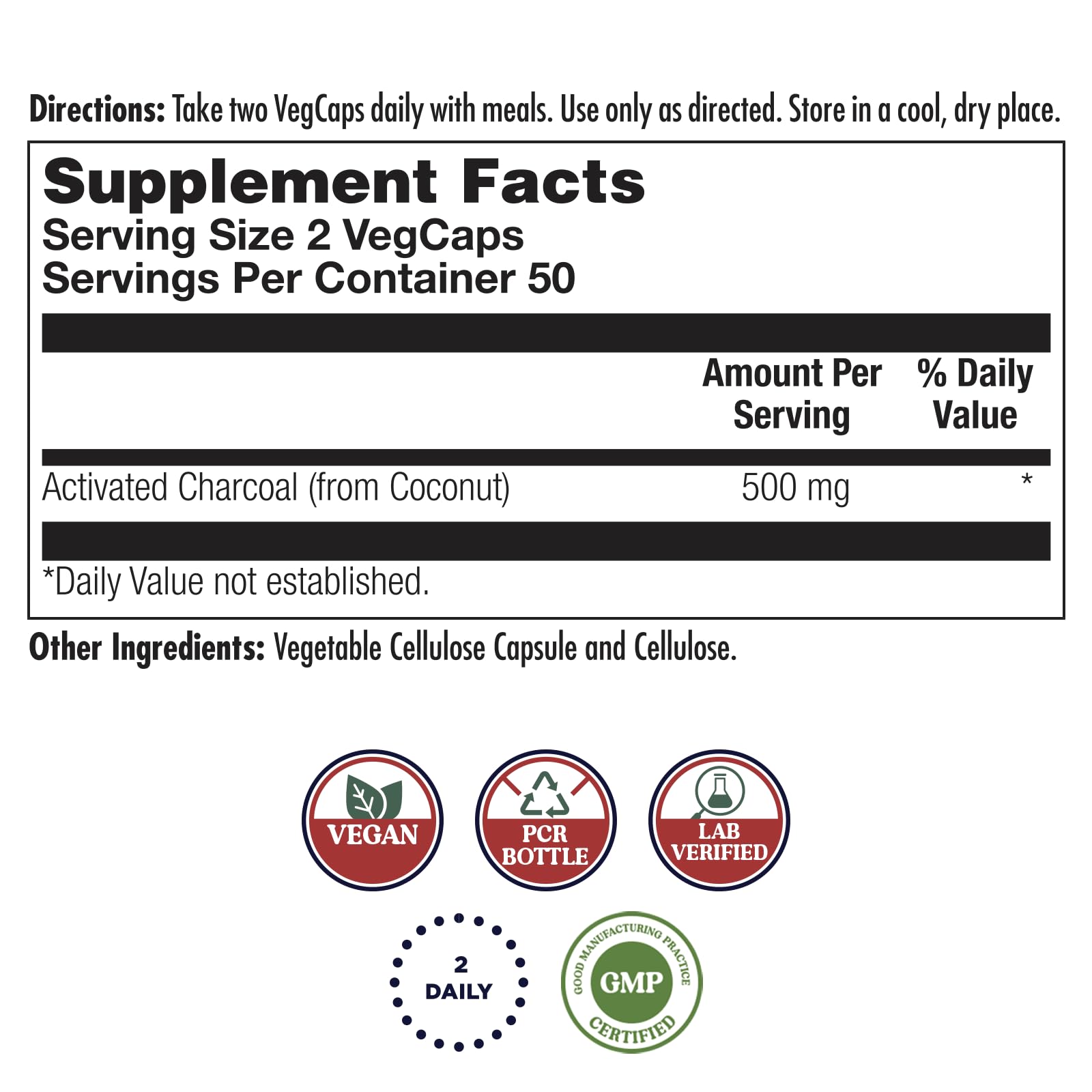 500 mg charcoal capsules for digestion