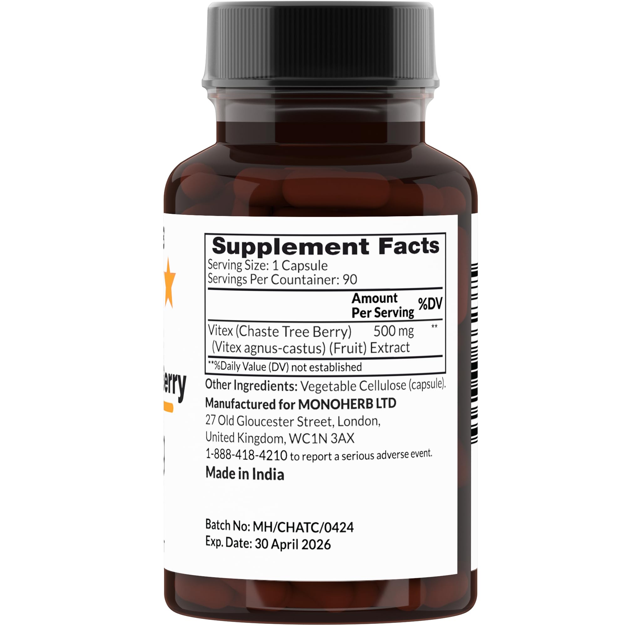 500 mg chaste tree berry capsules