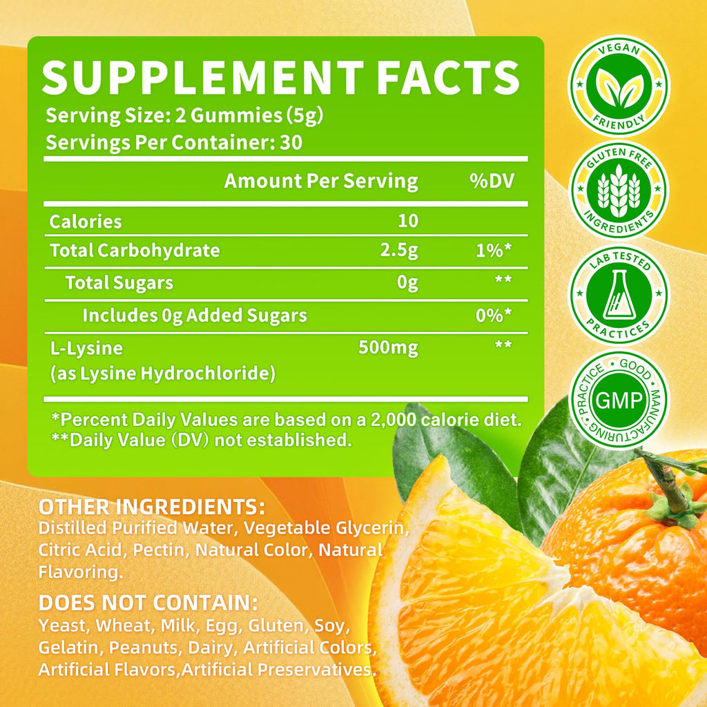 500 mg chewable L-Lysine supplements