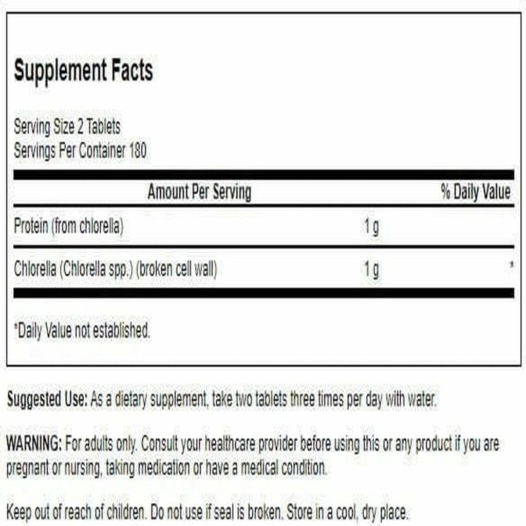 500 mg chlorella for energy boost