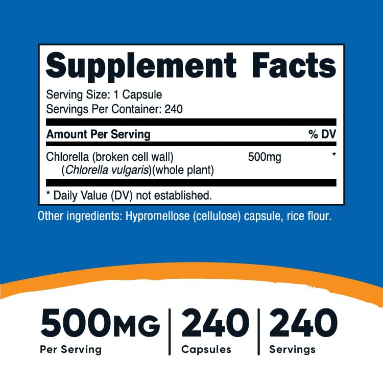 500 mg chlorella for immune support
