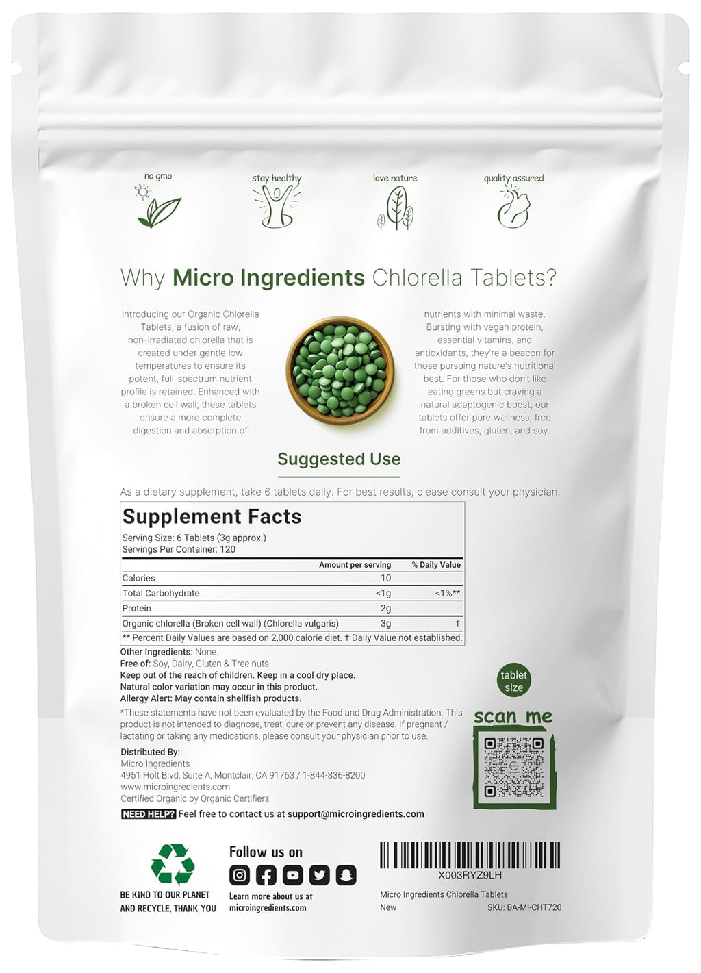500 mg chlorella tablet dosage